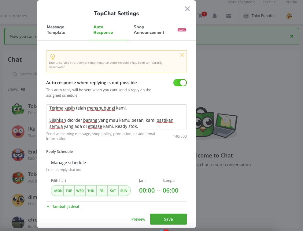 Cara Membuat Auto Response Chat Di Tokopedia | Blog Choirrulloh